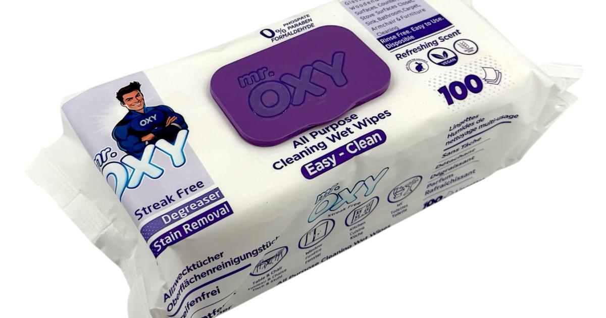 SERVETĖLĖS VALYMUI MR.OXY 100pcs VIOLETINIS PAK